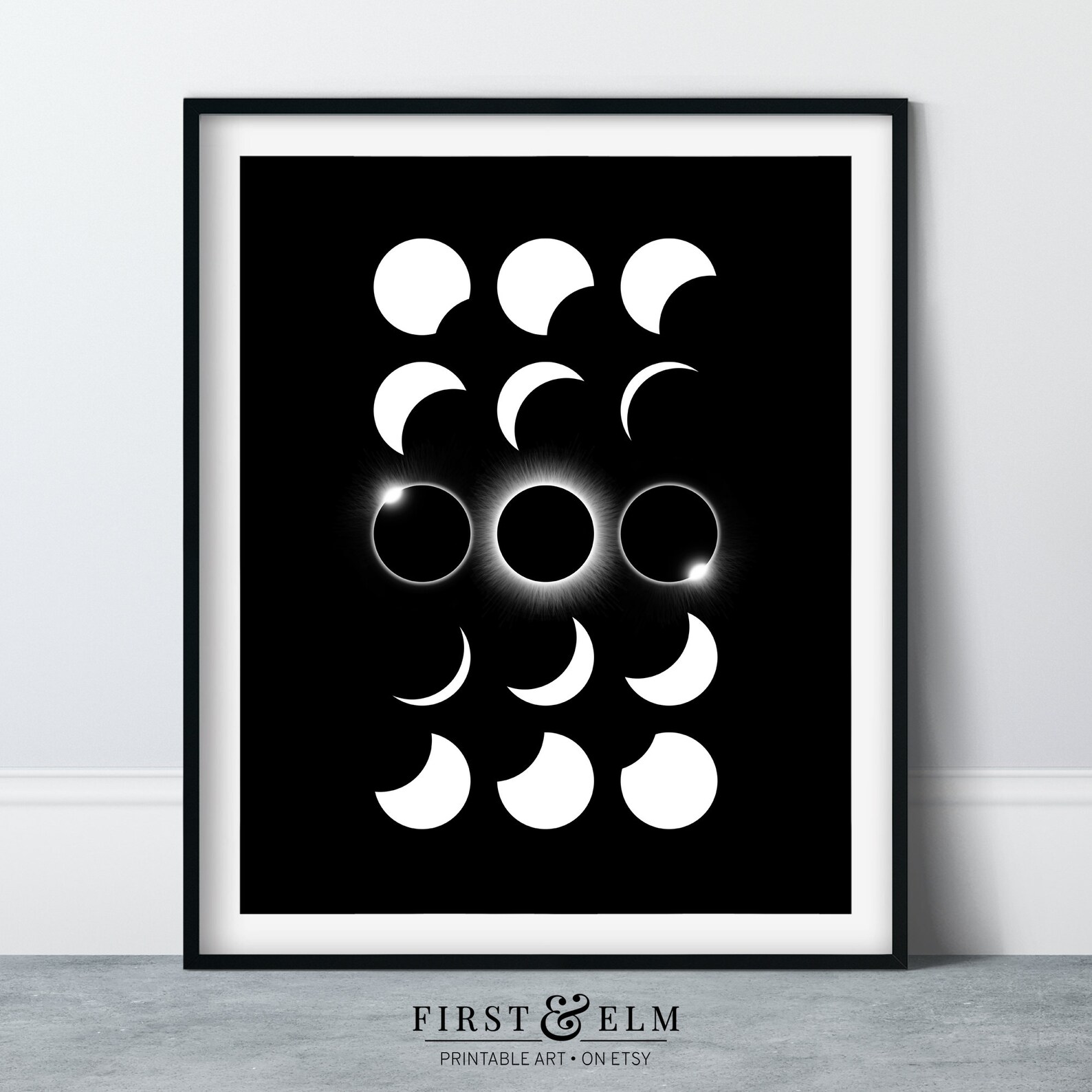 Solar Eclipse Print Outer Space Wall Art Minimalist Poster - Etsy