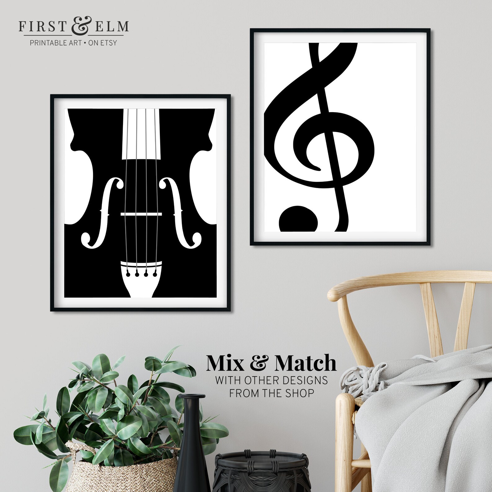 Violin Art Print Minimalist Wall Art Violinist Poster | Etsy