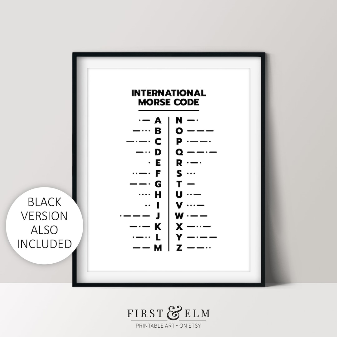 Morse Code Chart, ABC Poster Print, Minimalist Design, Instant Download ...