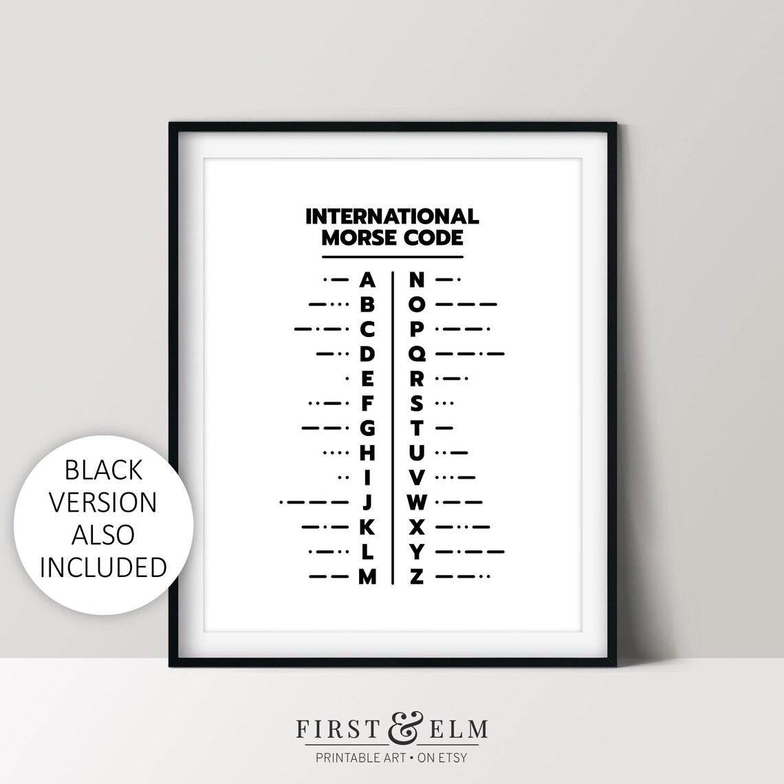 Morse Code Chart ABC Poster Print Minimalist Design Instant - Etsy