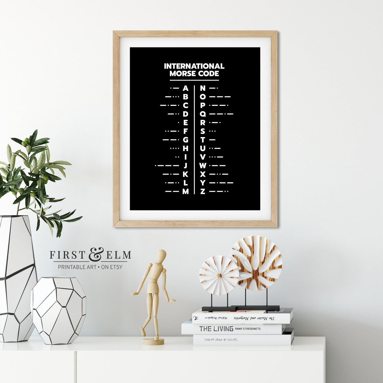 Morse Code Chart ABC Poster Print Minimalist Design Instant | Etsy
