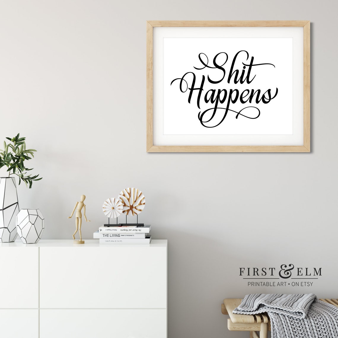 Shit Happens Poster Funny Home Décor Dark Humor Design | Etsy