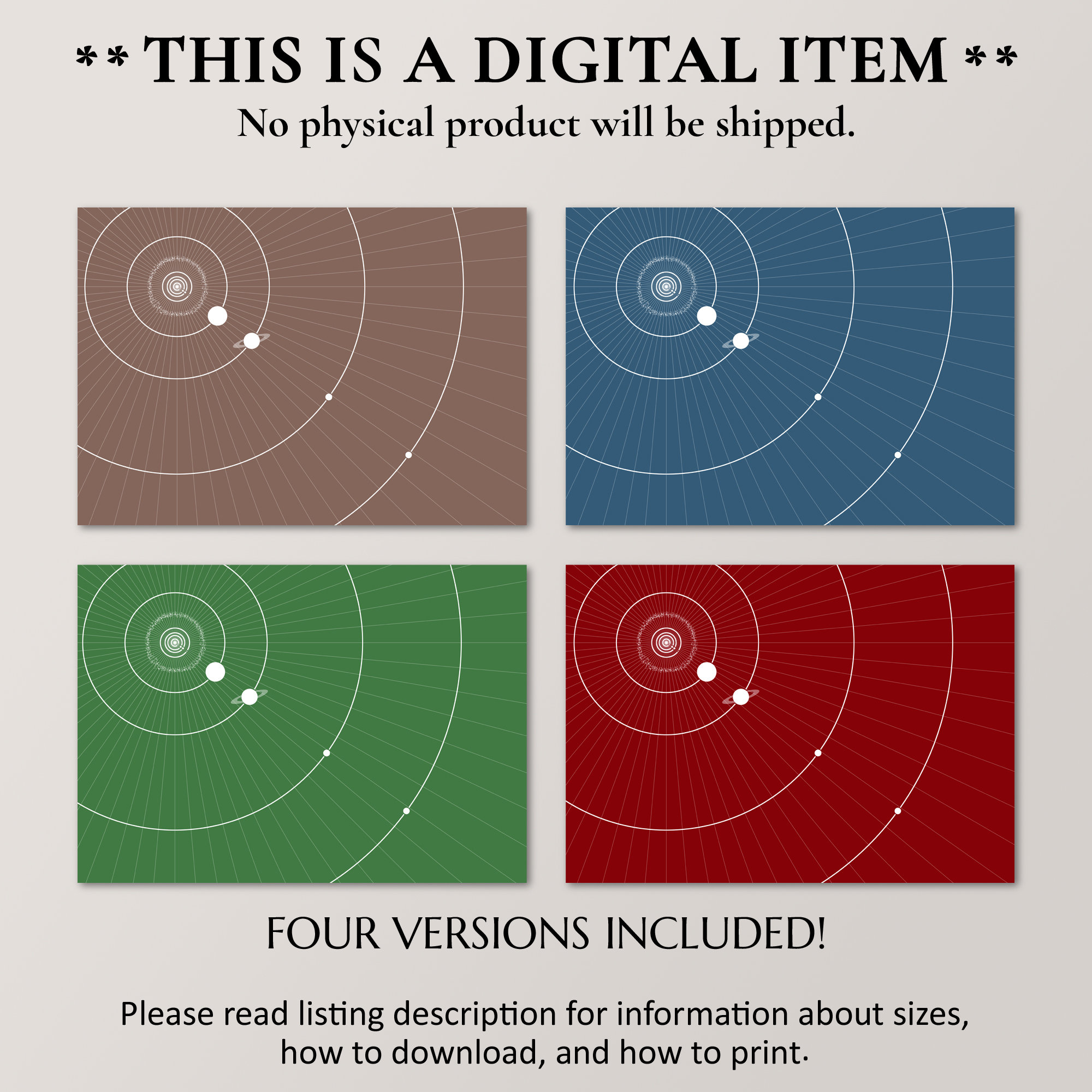 Planet Orbits Poster Solar System Print Space Themed Room - Etsy