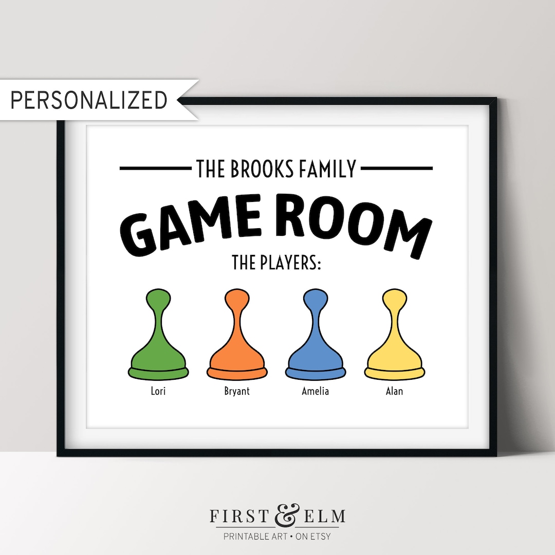 Personalized Family Game Room Sign, Board Game Geek Gift, Unique Home ...