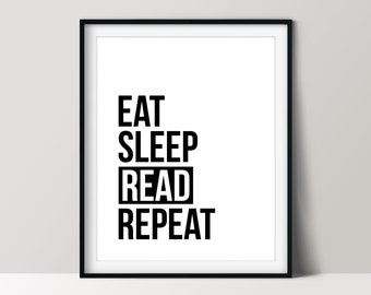 Eat Sleep Read Repeat - Etsy