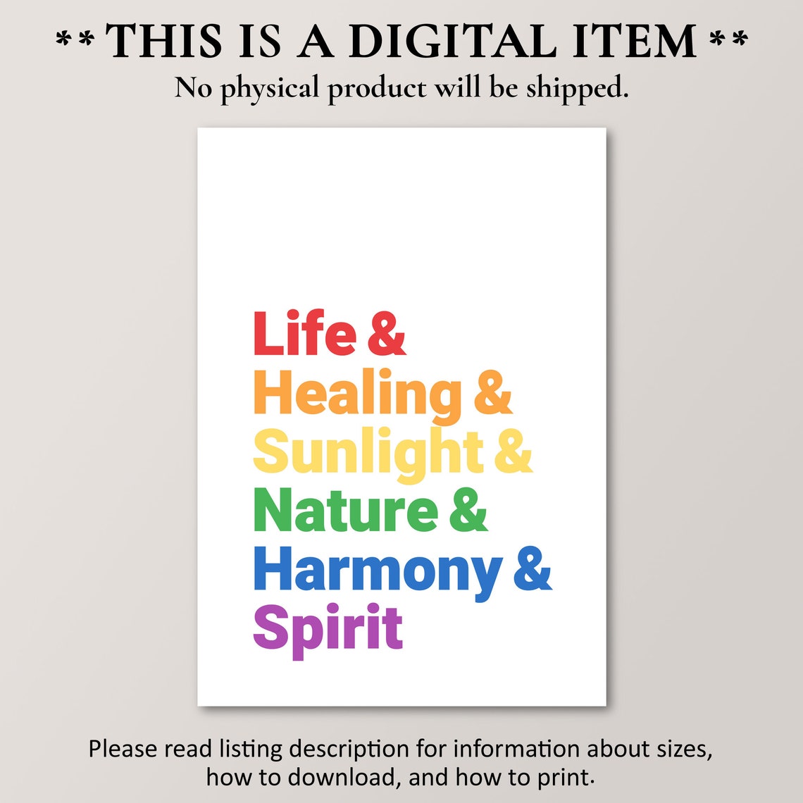 LGBT Pride Print Rainbow Flag Color Meanings Inspirational | Etsy