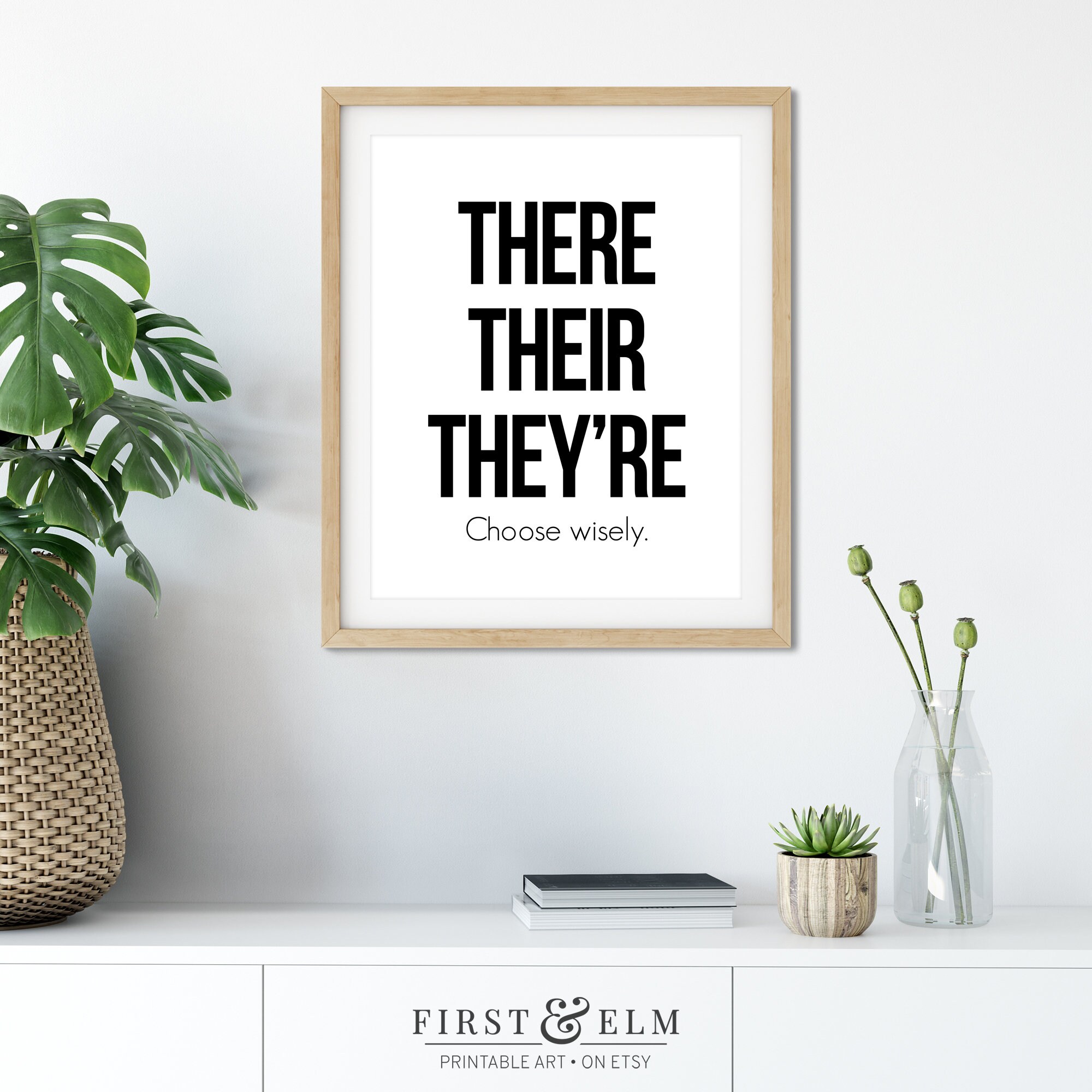 There Their Theyre Funny Classroom Art Grammar Geek Print | Etsy