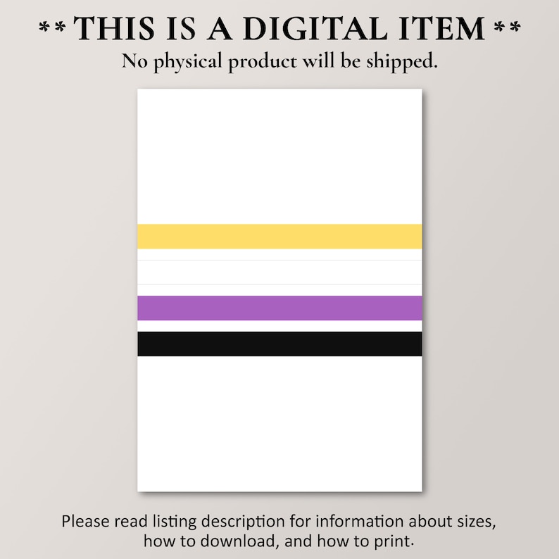 Nonbinary Pride Flag LGBTQIA Awareness Non Binary Colors | Etsy