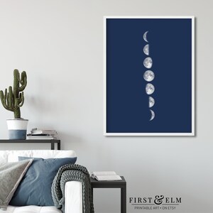Phases of the Moon Printable Wall Art, Minimalist Poster, Outer Space ...