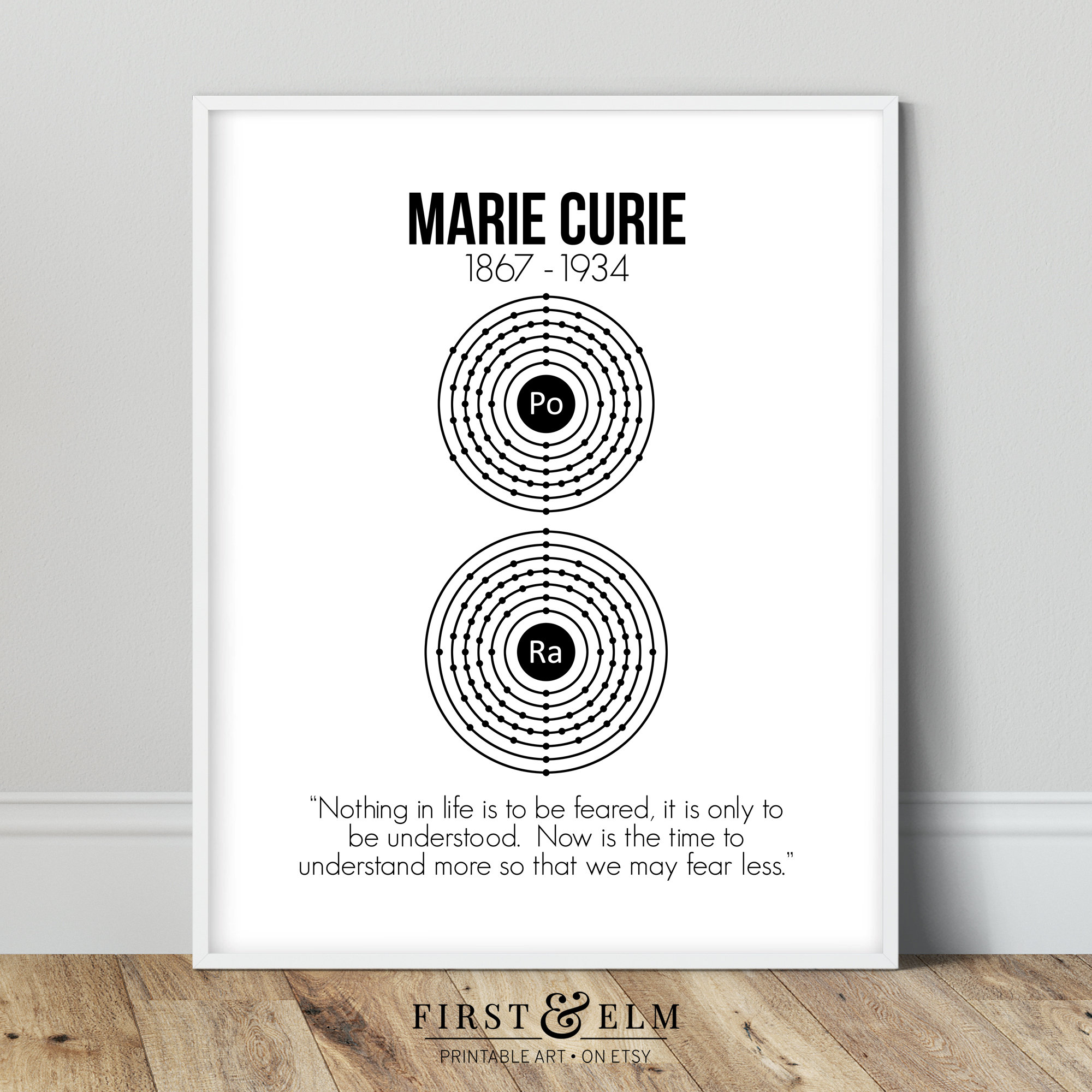 Marie Curie Poster Famous Scientists Inspirational Women | Etsy