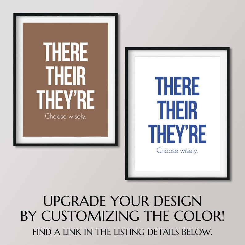 There Their Theyre Funny Classroom Art Grammar Geek Print - Etsy