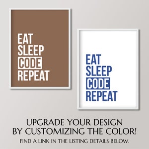 Eat Sleep Code Repeat Poster, Computer Lab Décor, Programmer Print ...