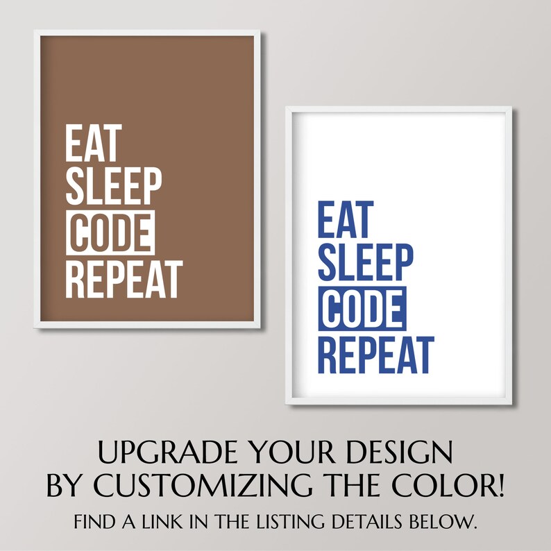 Eat Sleep Code Repeat Poster Computer Lab Décor Programmer - Etsy
