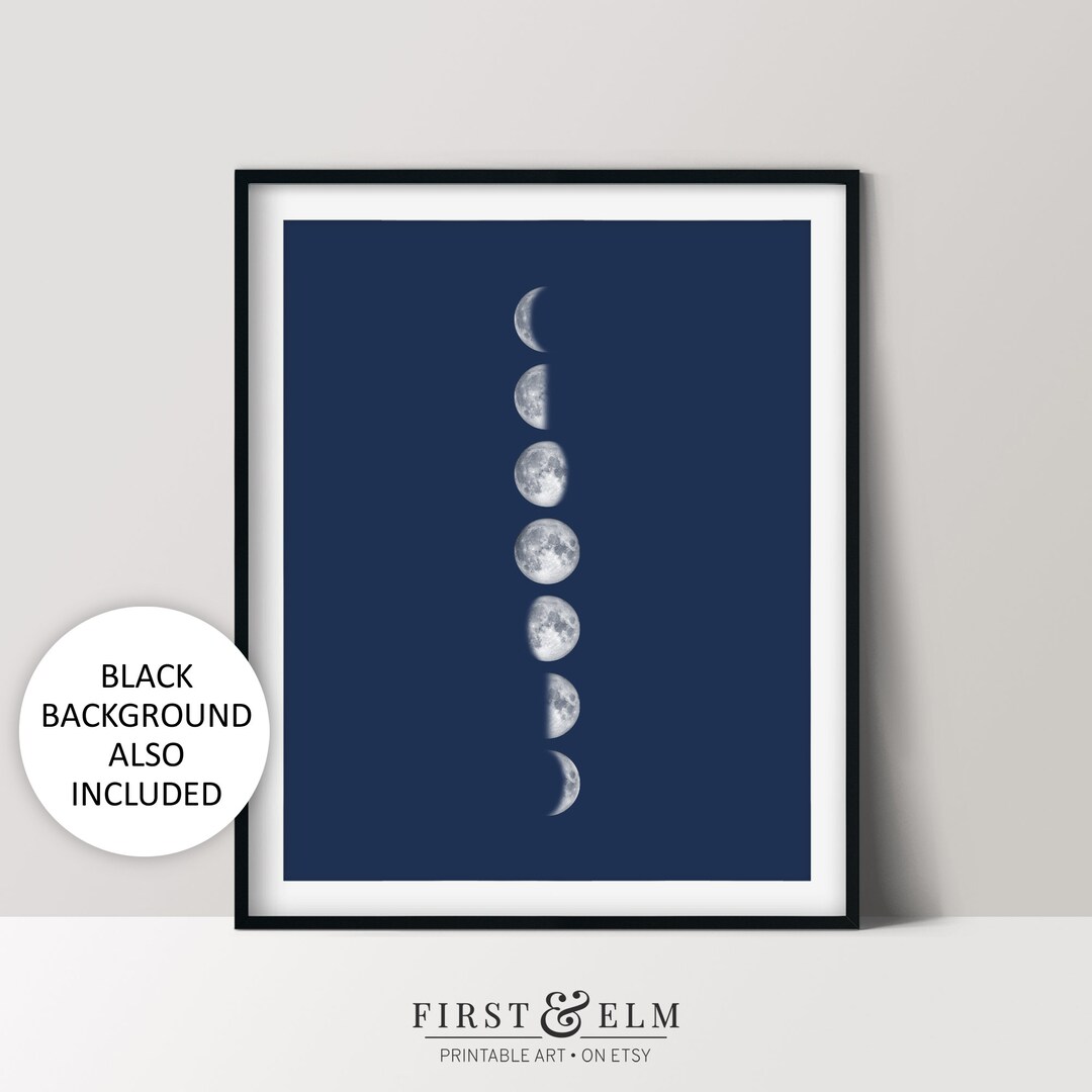 Phases of the Moon Printable Wall Art, Minimalist Poster, Outer Space ...