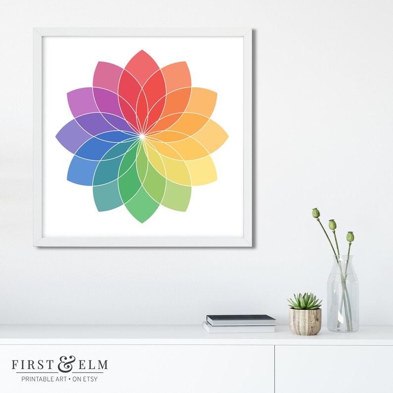 Colors of the Rainbow Minimalist Design Unique Home Décor | Etsy