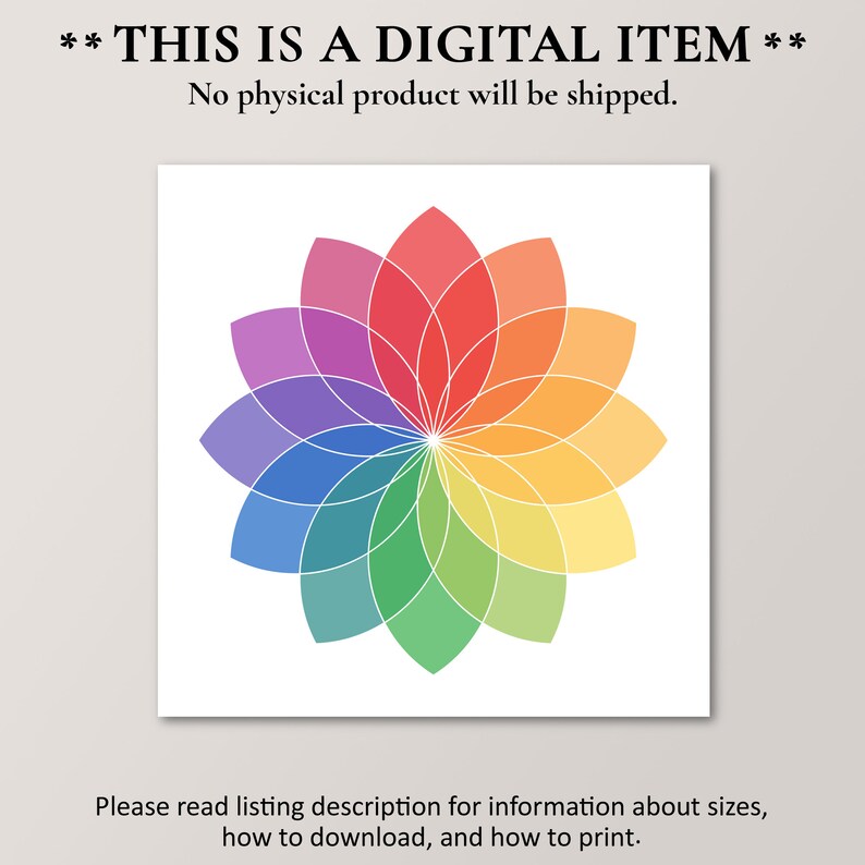Colors of the Rainbow, Minimalist Design, Unique Home Décor, Digital ...