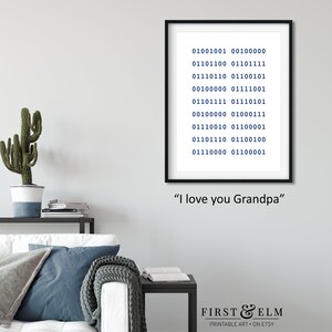 Binary Code I Love You, Personalized Print With Name, Computer Geek ...