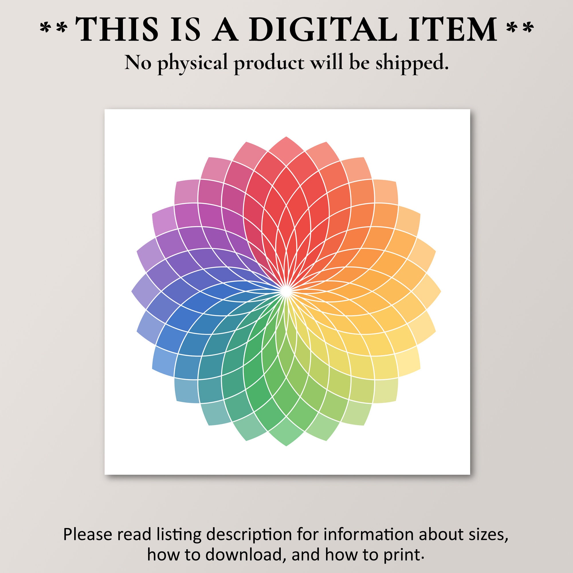 Color Wheel Poster Geometric Art Print Colorful Wall Art - Etsy