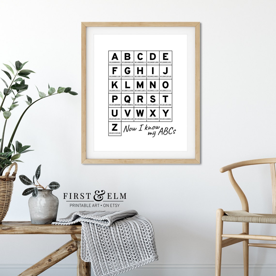 Binary Code Alphabet Unique ABC Poster Computer Lab Décor | Etsy