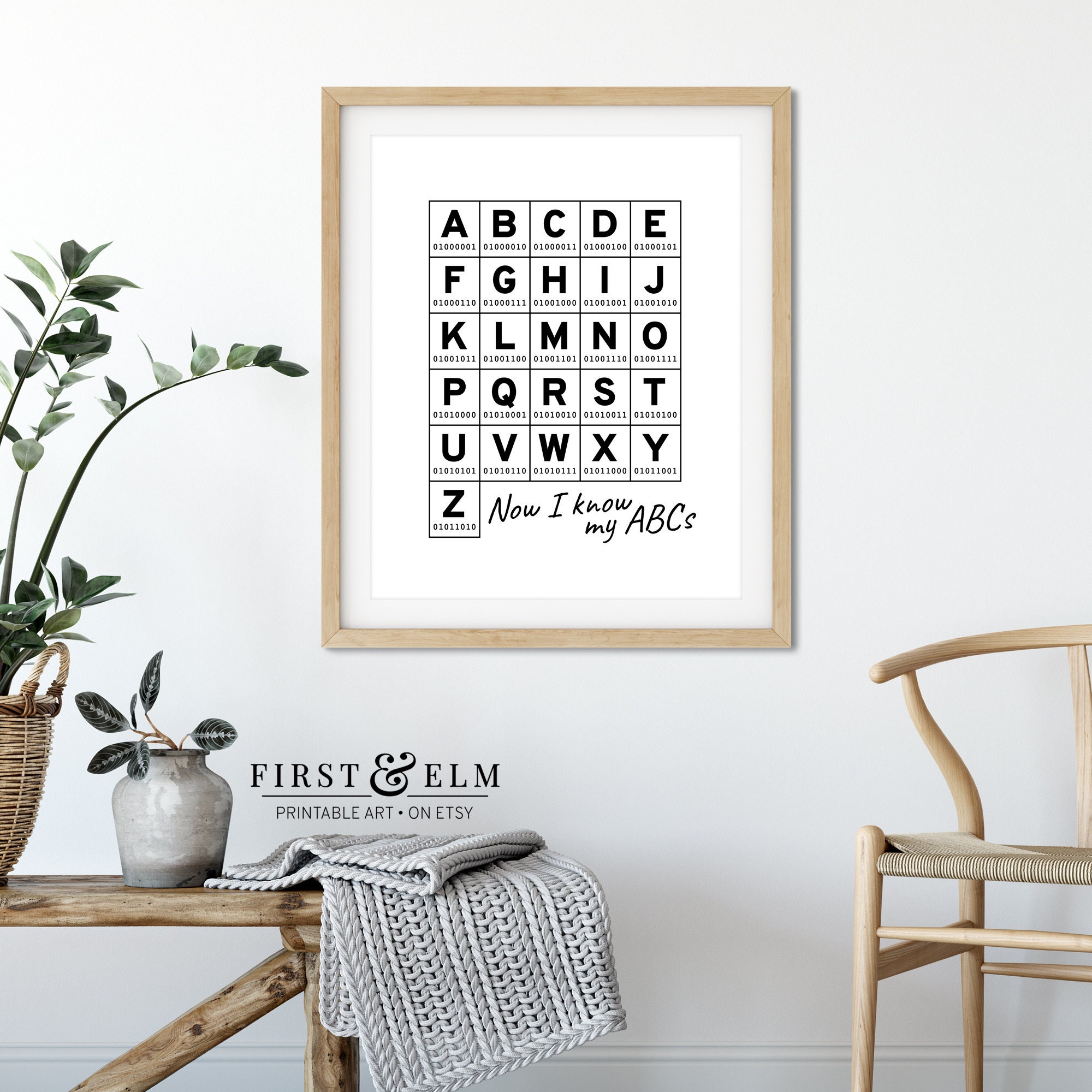 Binary Code Alphabet Unique ABC Poster Computer Lab Décor | Etsy
