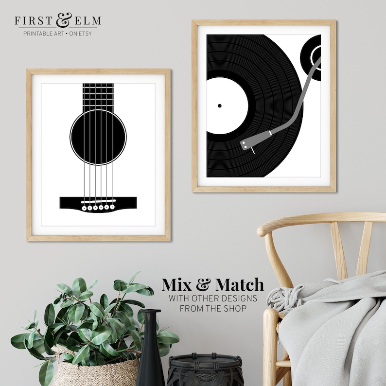 Record Player Poster, Turntable Print, Band Studio Décor, Music Wall ...