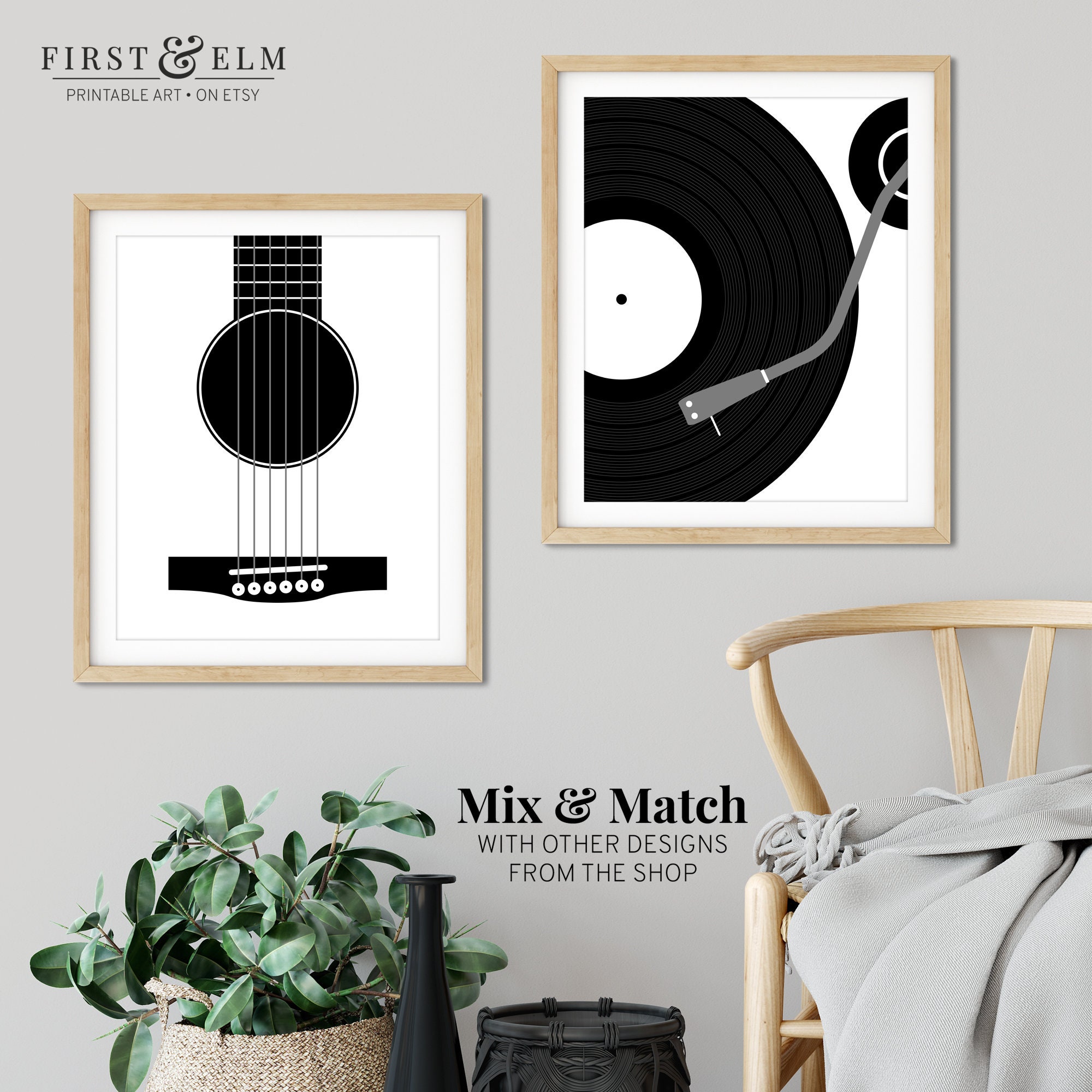 Record Player Poster, Turntable Print, Band Studio Décor, Music Wall ...