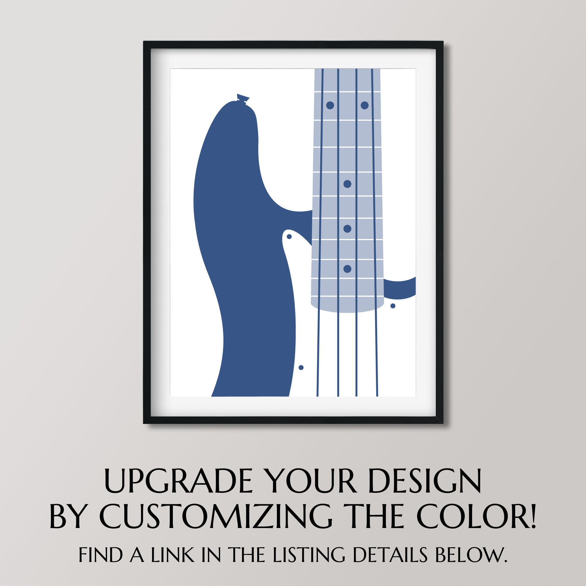Bass Guitar Poster Minimalist Design Music Lover Ts Etsy