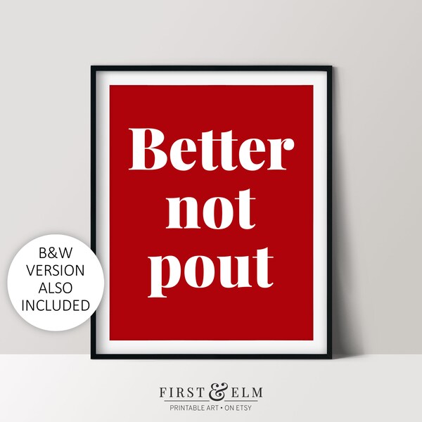 You Better Not Pout Sign - Etsy