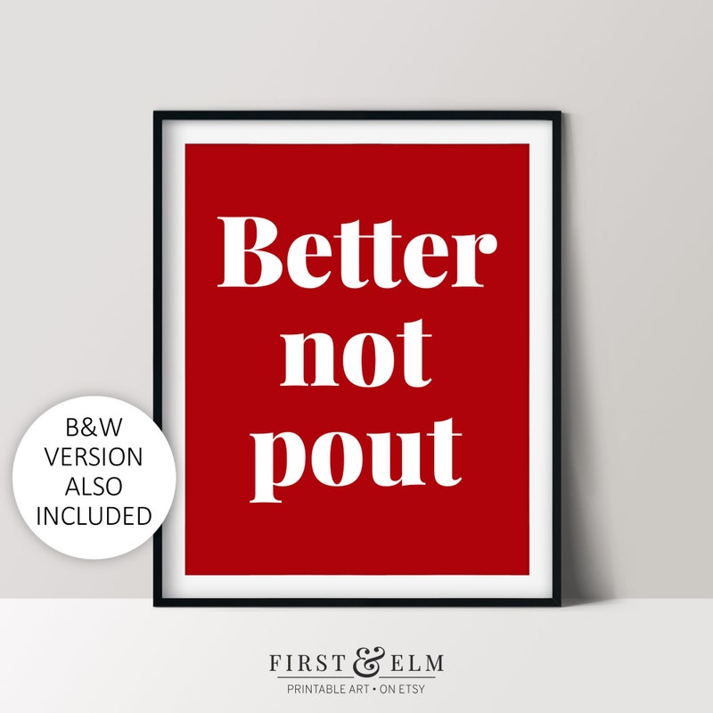 Better Not Pout Sign - Etsy