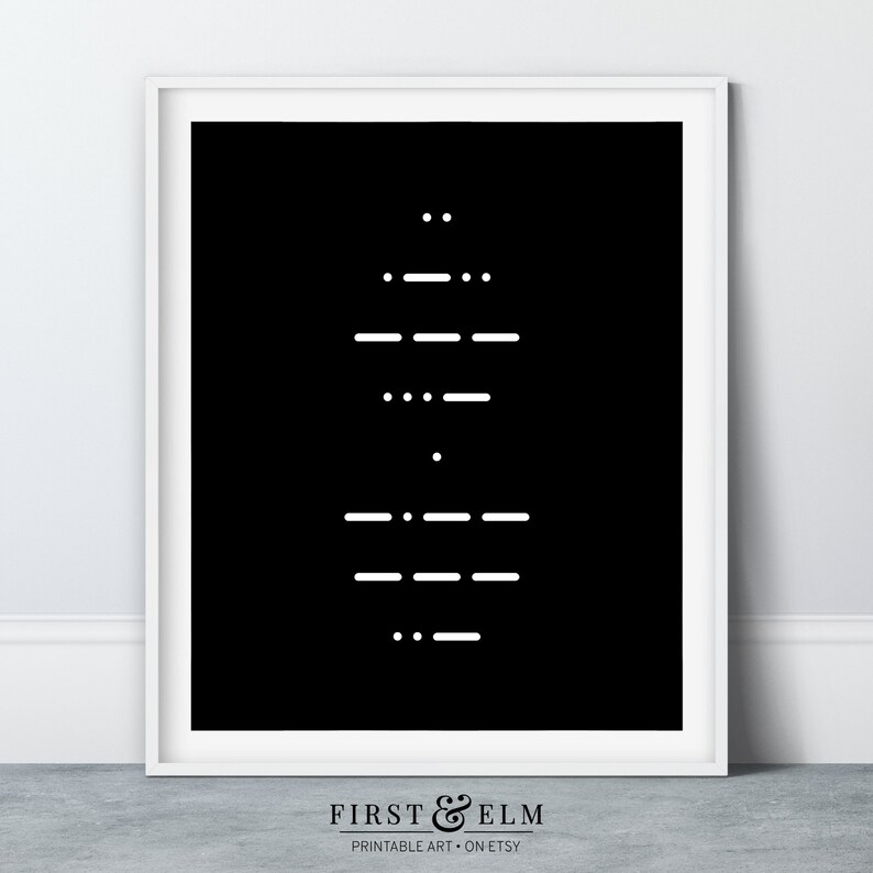 Morse Code I Love You Poster Unique Gift Ideas Modern | Etsy