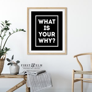 What is Your Why, Goal Inspiration Poster, Motivational Quote ...