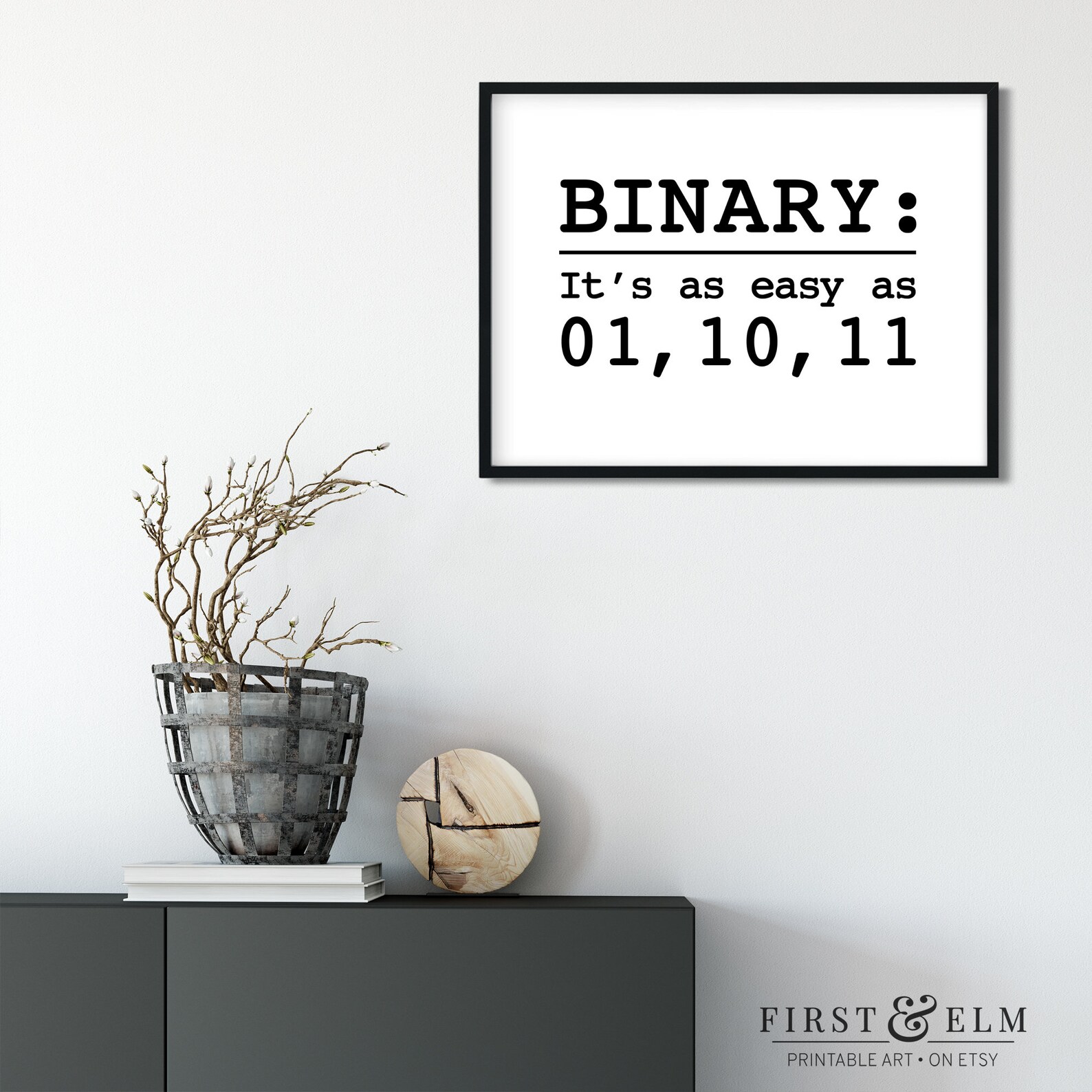 Binary: Its as Easy as 01 10 11 Binary Code Print | Etsy