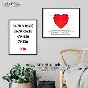 Heart Graph Equation, Math Lover Poster, Nerd Love Gifts, Instant ...