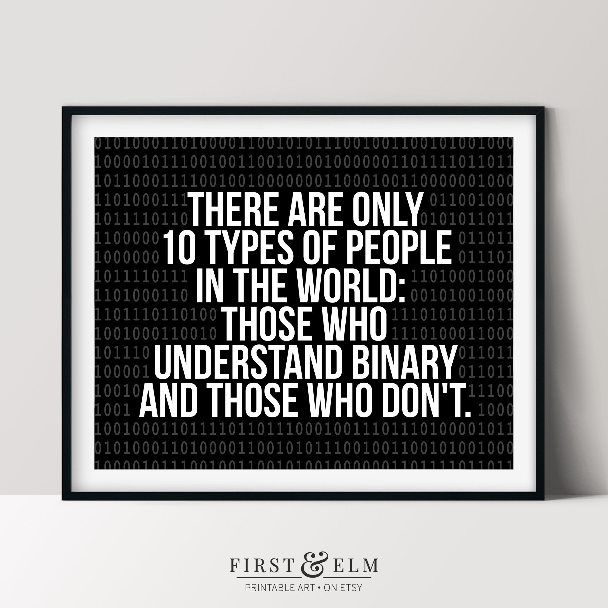Binary Code Joke Print There Are Only 10 Types of People - Etsy