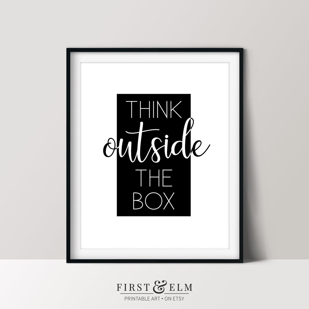 Think Outside the Box Poster, Popular Sayings, Classroom Décor, Instant ...