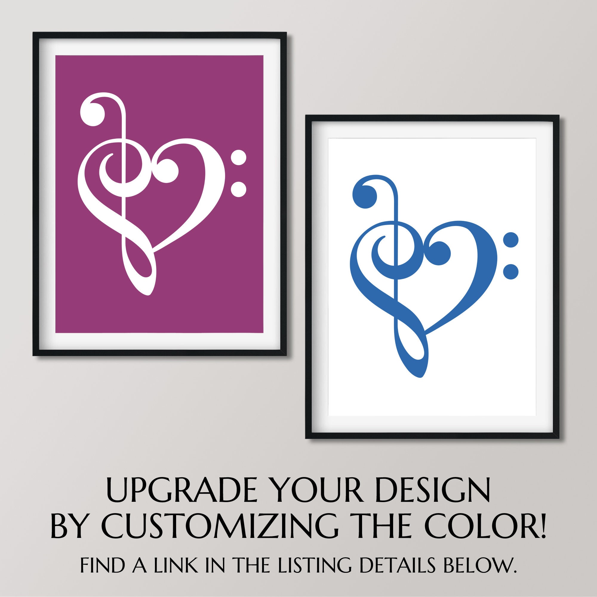 Colorful Treble Clef Heart