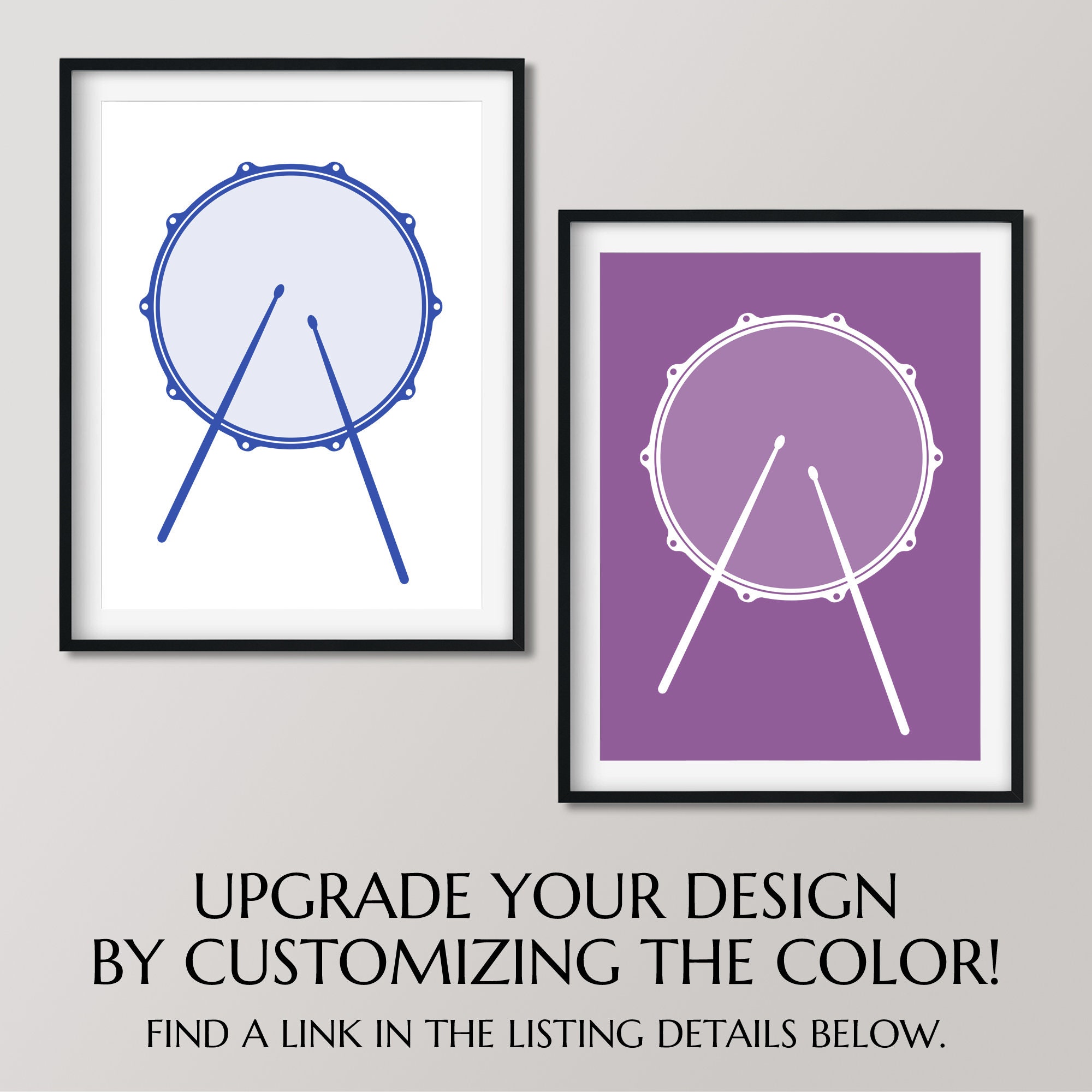 Minimalist Drum Art, Music Studio Décor, Snare Drum Poster, Printable ...