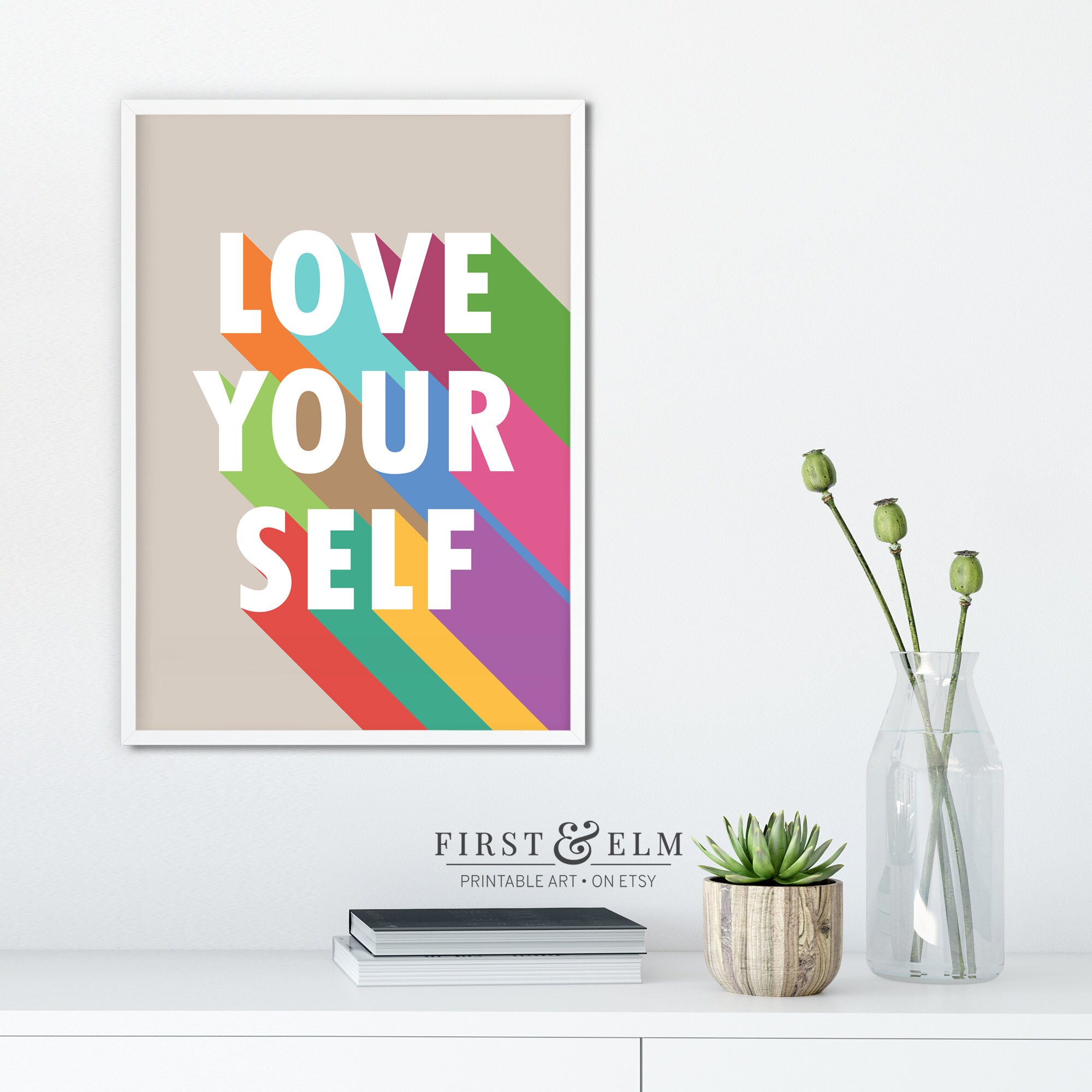 Love Yourself Poster Self-care and Wellness Art Print - Etsy