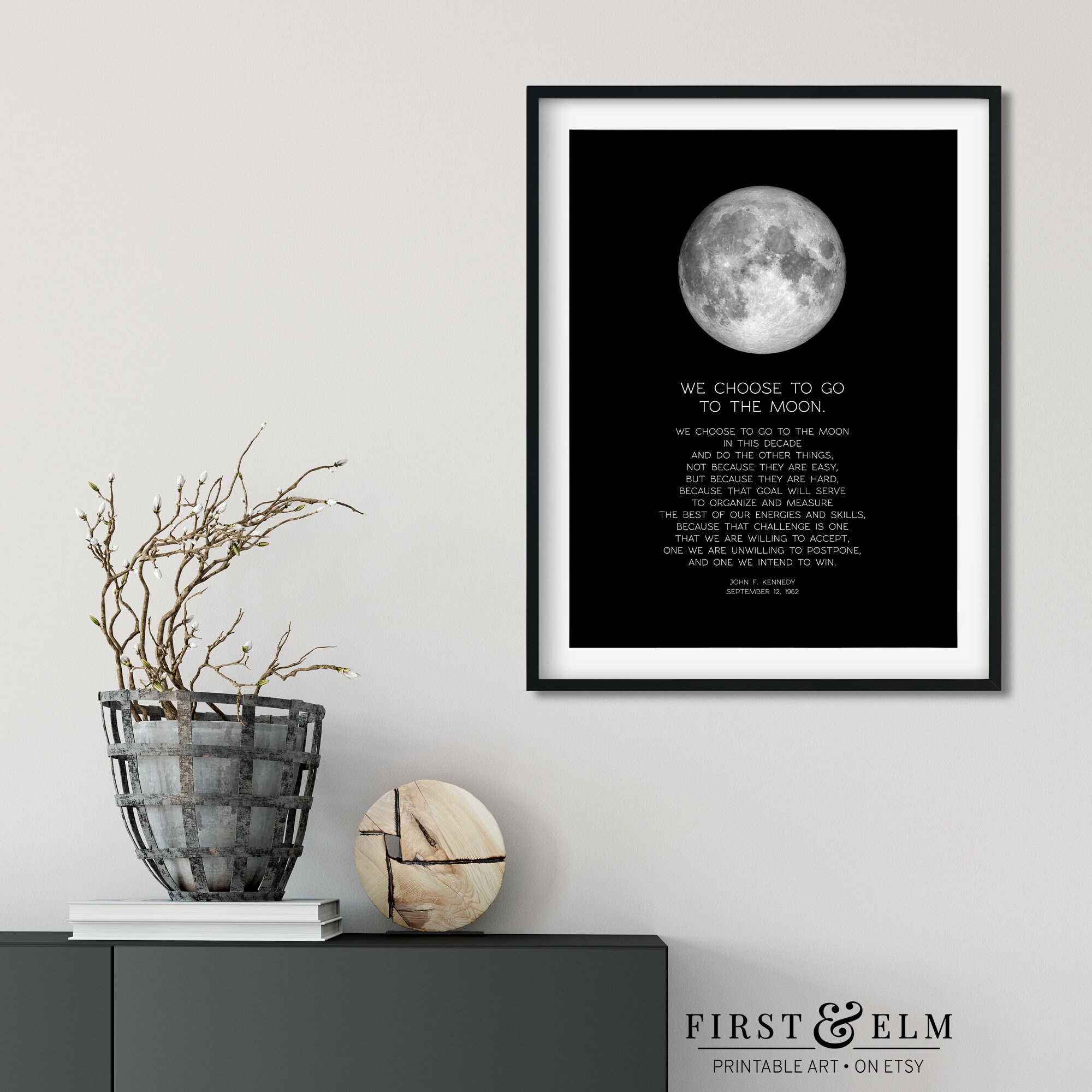 We Choose to Go to the Moon Print, Astronomy Quote, Outer Space Décor ...