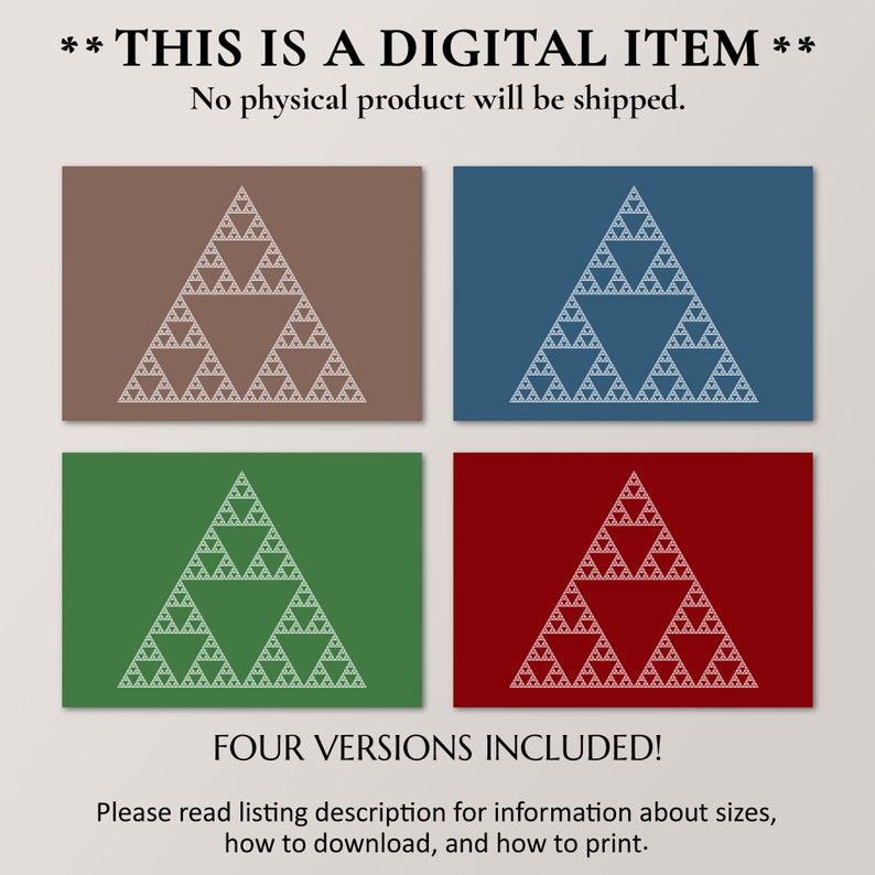 Sierpinski Triangle Fractal Art Print Geometric Poster | Etsy