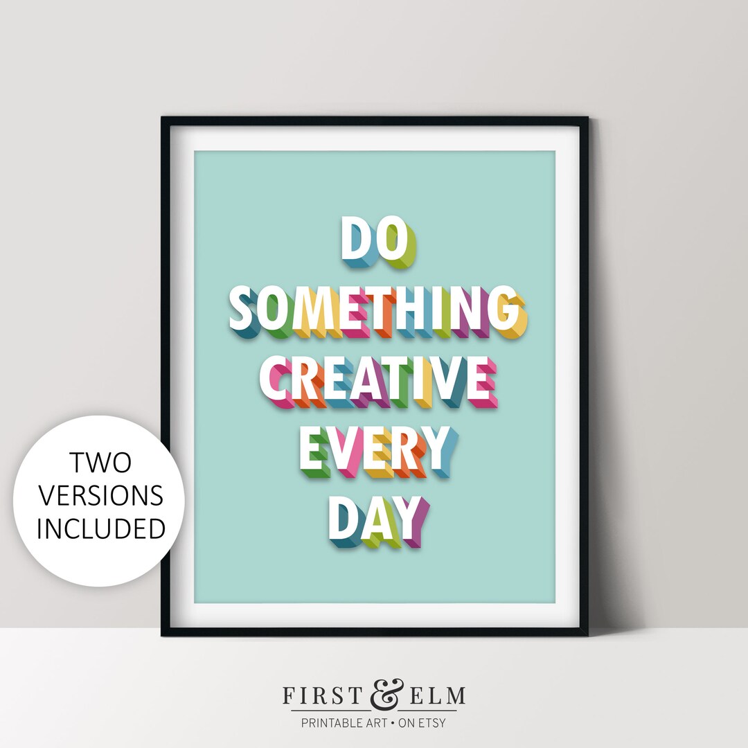 Do Something Creative Every Day, Craft Room Wall Art, Colorful Home ...