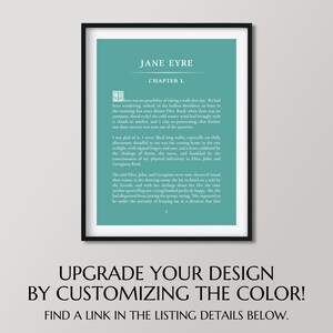 Jane Eyre Poster, First Page of Book, Library Wall Art, Book Lover ...