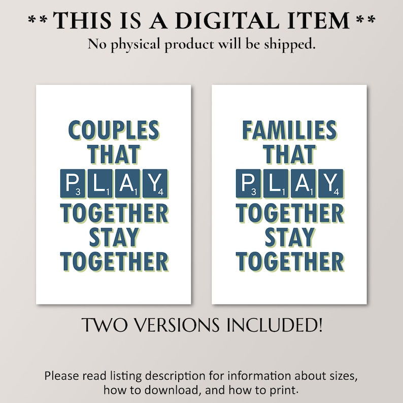 Couples That Play Together Stay Together Families That Play | Etsy