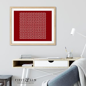 Hilbert Space Filling Curve, Minimalist Math Nerd Art, Classroom Poster ...