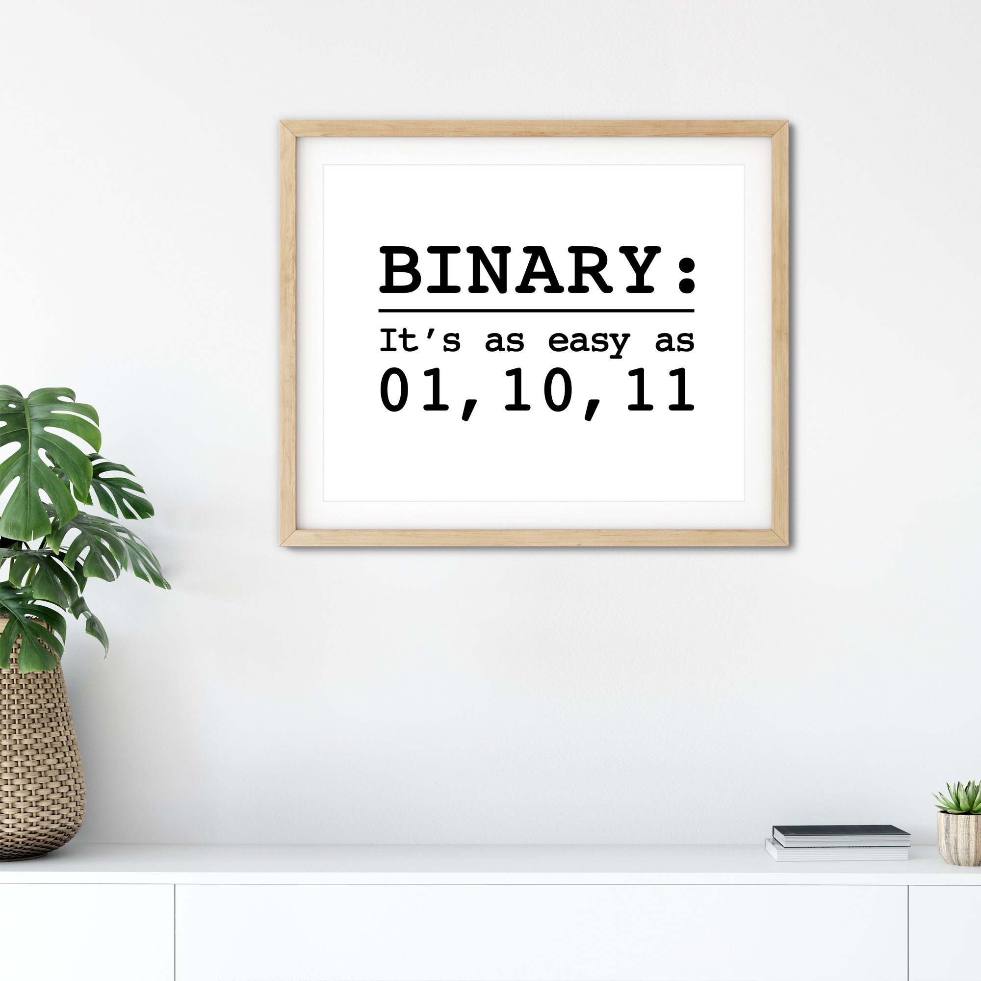 Binary: Its as Easy as 01 10 11 Binary Code Print | Etsy