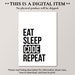 Eat Sleep Code Repeat Poster, Computer Lab Décor, Programmer Print ...