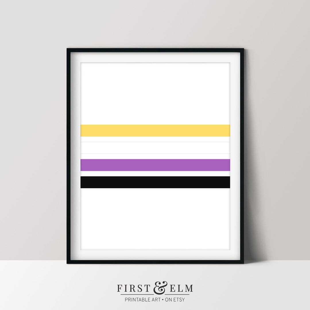 Nonbinary Pride Flag, LGBTQIA Awareness, Non Binary Colors, Enby Gifts ...