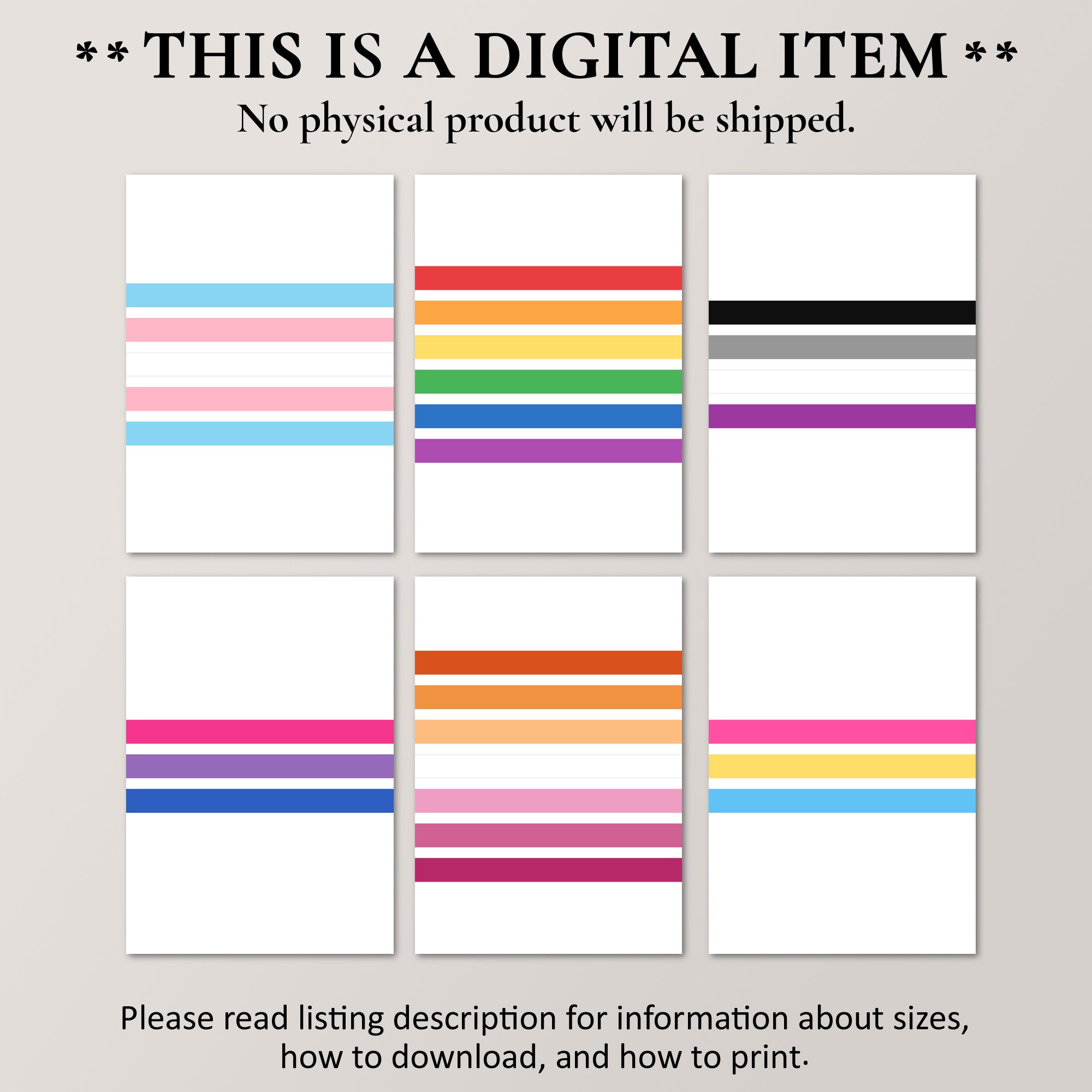 LGBT Pride Flags Set of 6 Prints Contemporary Design - Etsy
