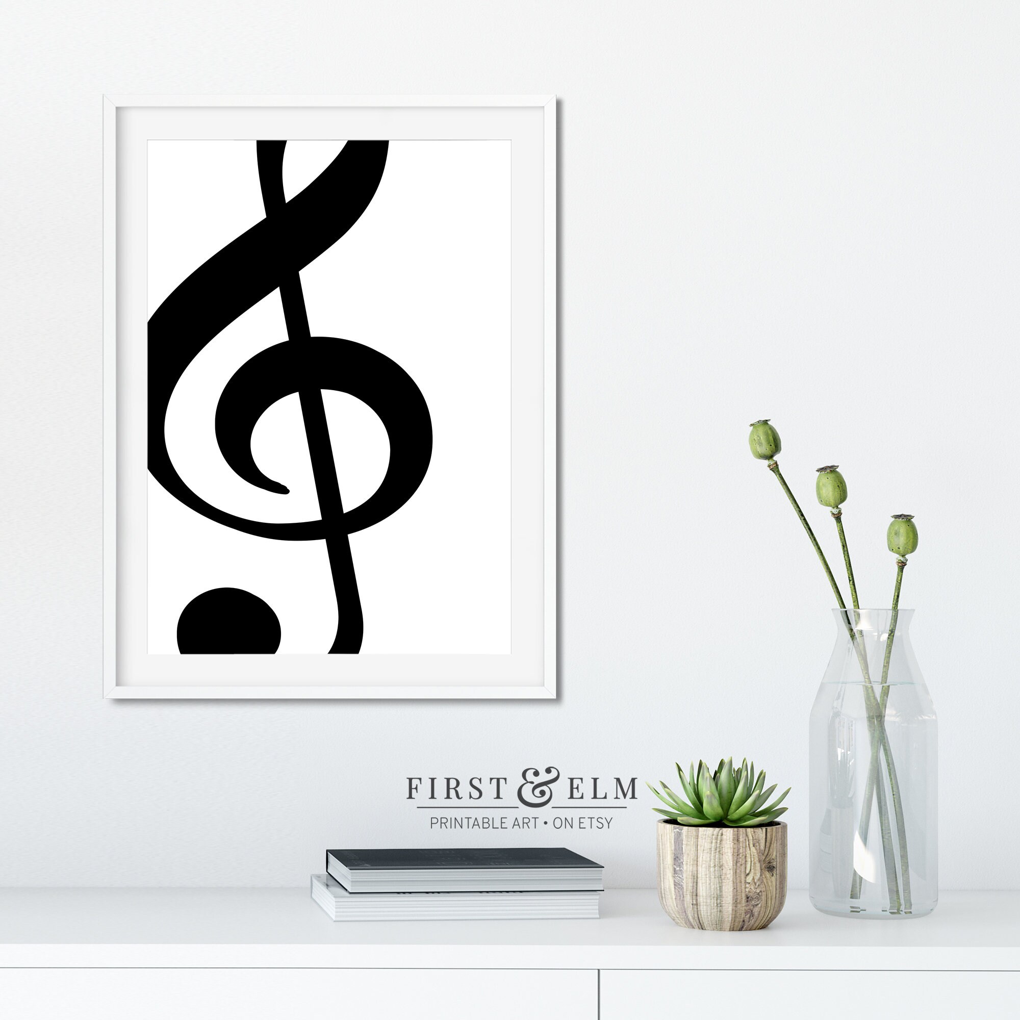Treble Clef Print Abstract Music Art Gifts for Musicians - Etsy