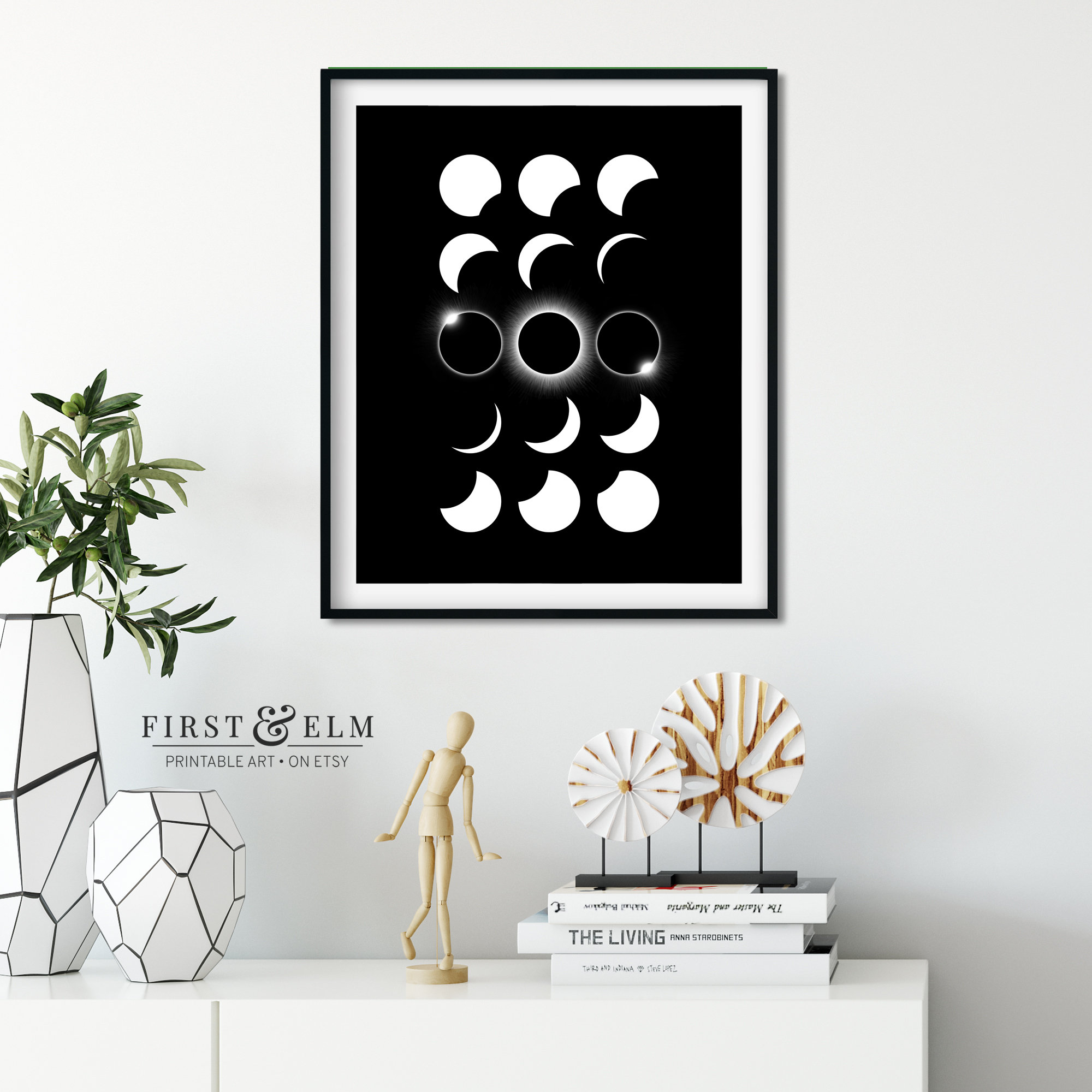 Solar Eclipse Print Outer Space Wall Art Minimalist Poster - Etsy